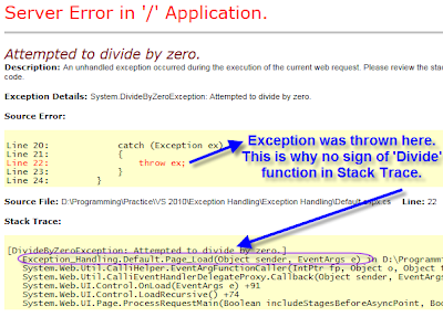 Dot Net: Difference between 'Throw' and 'Throw ex'